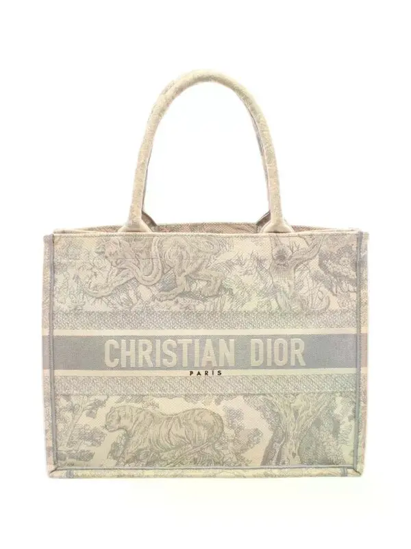 Dior 2000s Medium Book Toile De Jouy Tote Bag - Neutrals