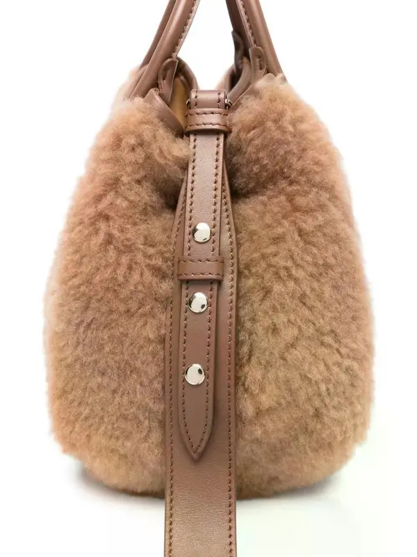 Max Mara Extra-small Teddy-fabric Marine Bag Camel