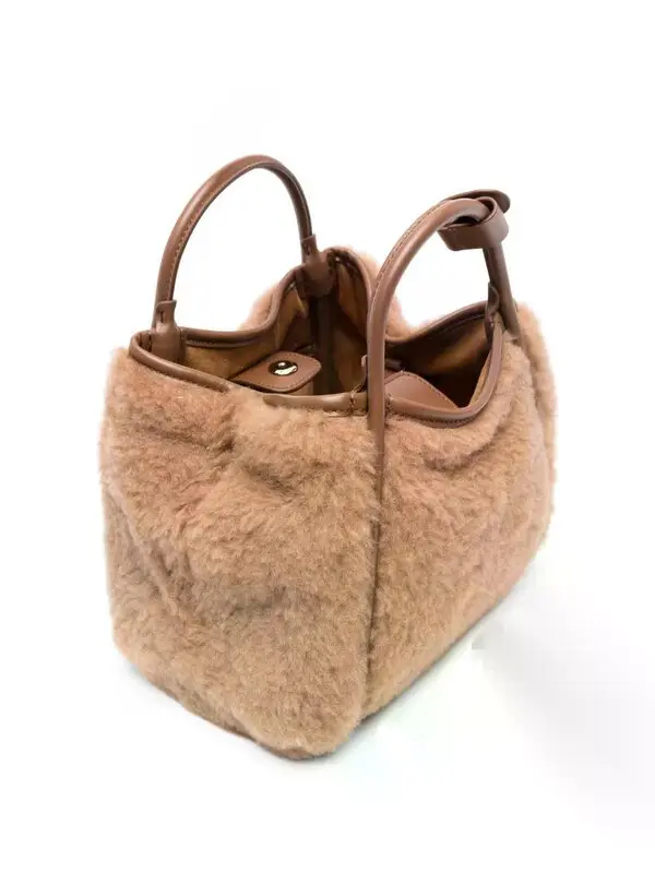 Max Mara Extra-small Teddy-fabric Marine Bag Camel