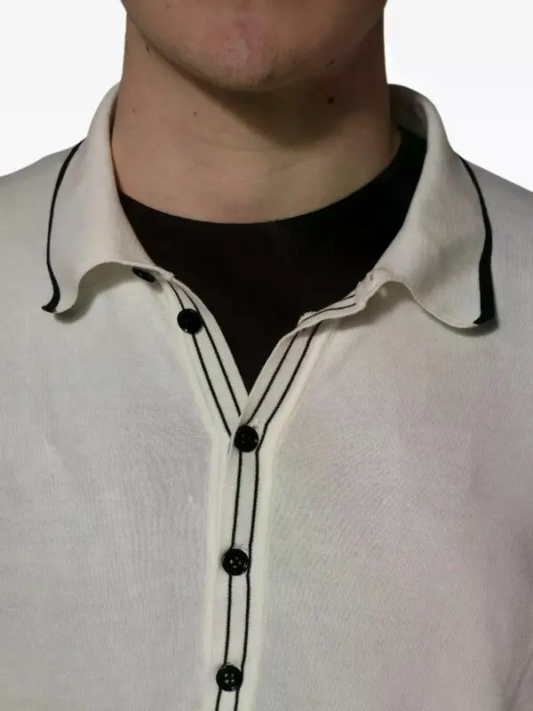 Dolce & Gabbana Piped-trim Long-sleeve Polo Shirt