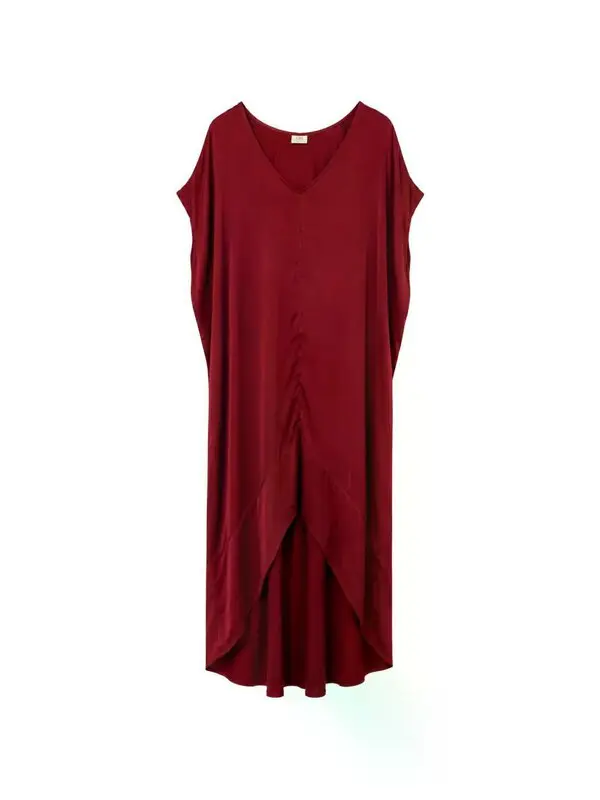 SLO_HAND_MADE Asymmetric Silk Kaftan Midi Dress