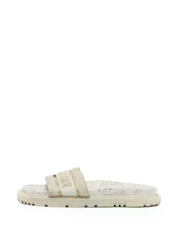 Dior Dway Toile De Jouy Slide Sandals