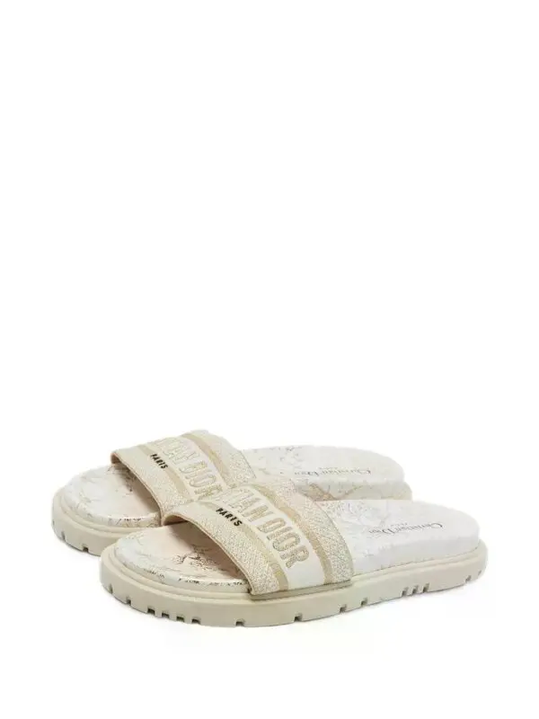 Dior Dway Toile De Jouy Slide Sandals