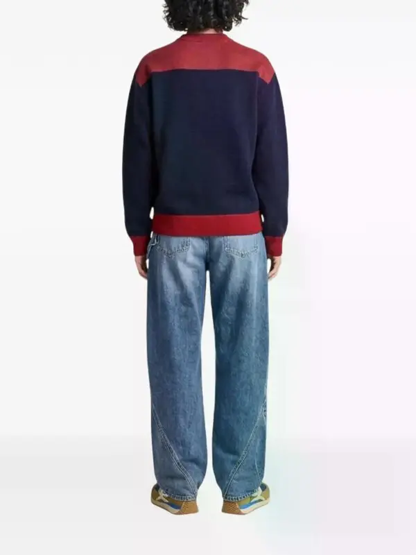 JW Anderson Logo-appliqué Half-zip Sweater - Blue