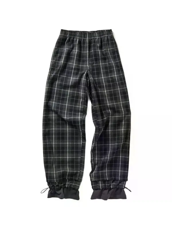 PERVERZE Layered Check-print Trousers
