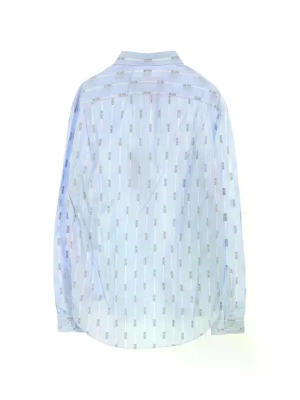 LOUIS VUITTON 2010s Logo-embroidered Striped Shirt