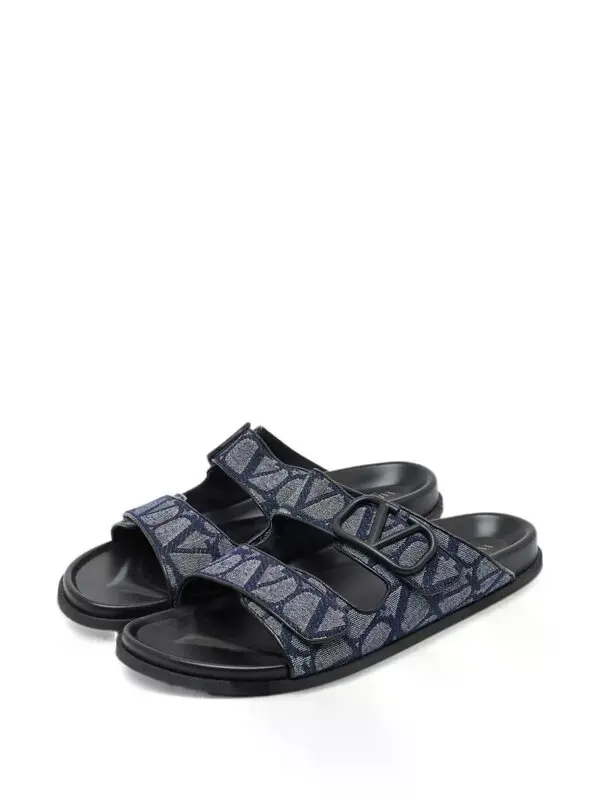 Valentino Garavani Vlogo Denim Sandals - Blue