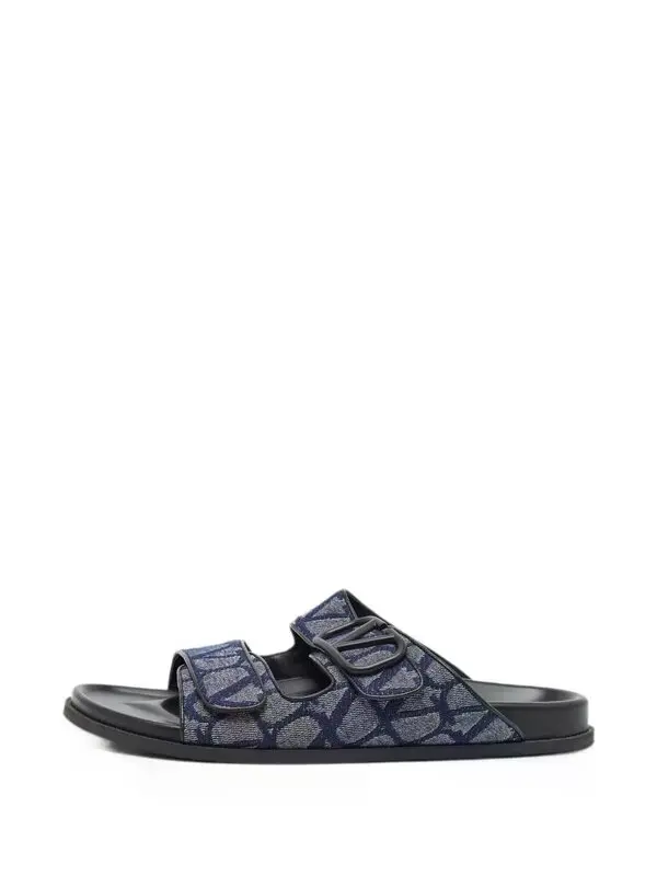 Valentino Garavani Vlogo Denim Sandals - Blue