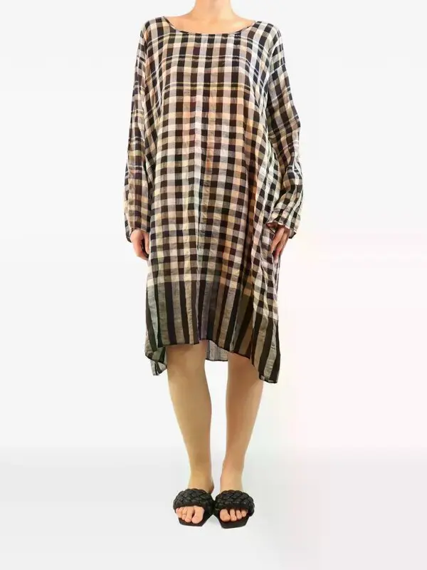 DOSA Check-print Midi Dress
