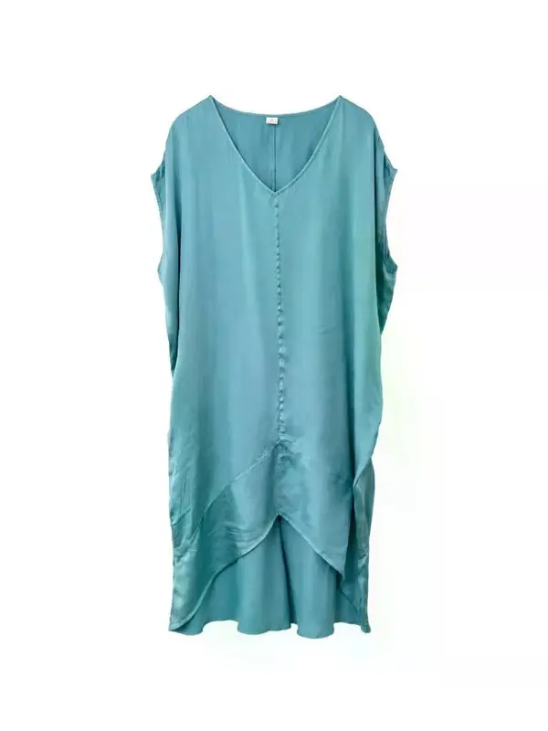 SLO_HAND_MADE Kaftán Asymmetric Satin-finish Midi Dress