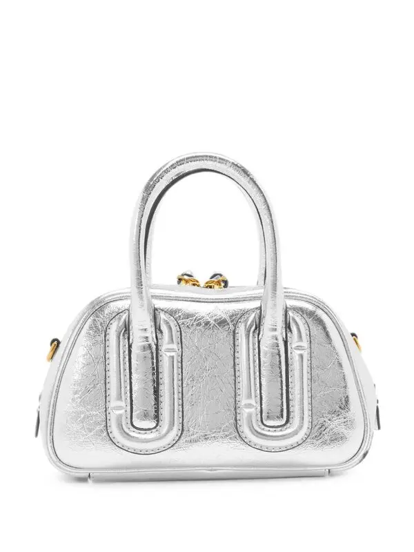 Marc Jacobs Babe Mini Laminated Leather Handbag - Silver