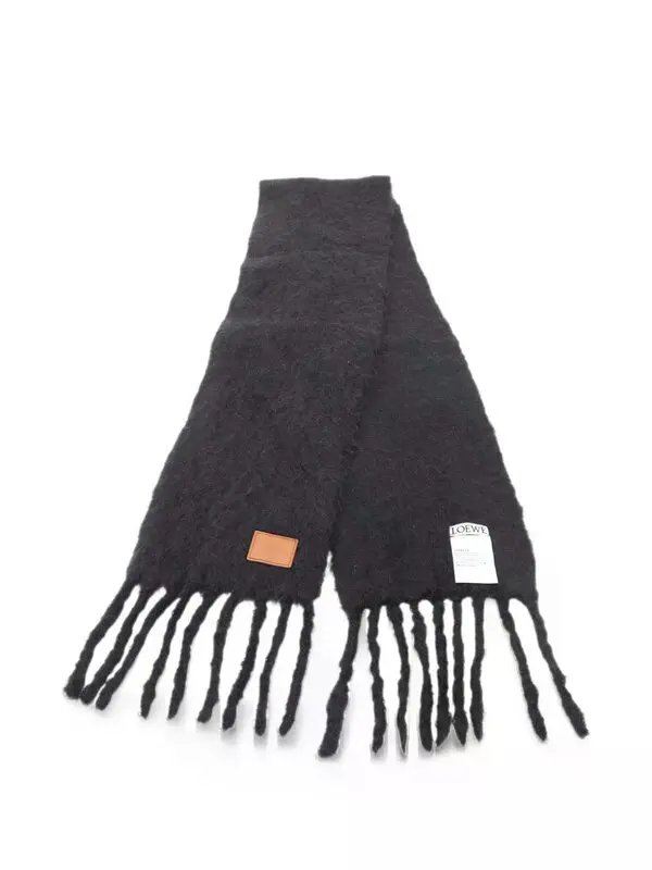 Loewe 2010s Logo-patch Scarf - Black