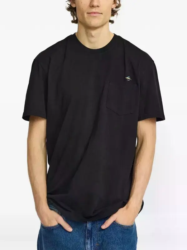 REVOLUTION Embroidered-logo Chest-pocket T-shirt