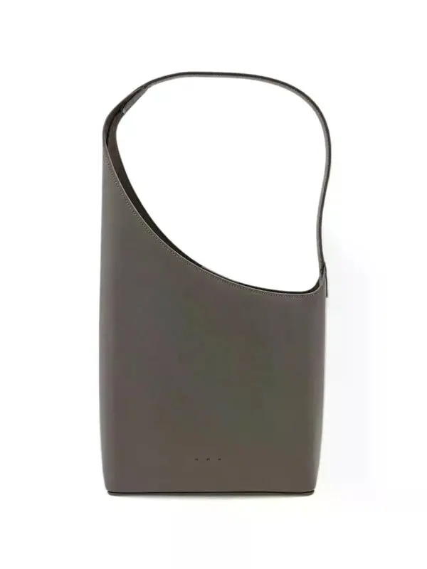 AESTHER EKME Asymmetric Leather Shoulder Bag - Grey