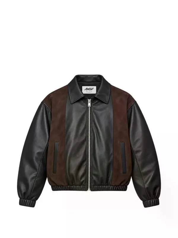 AWGE Suede-panel Leather Jacket - Black