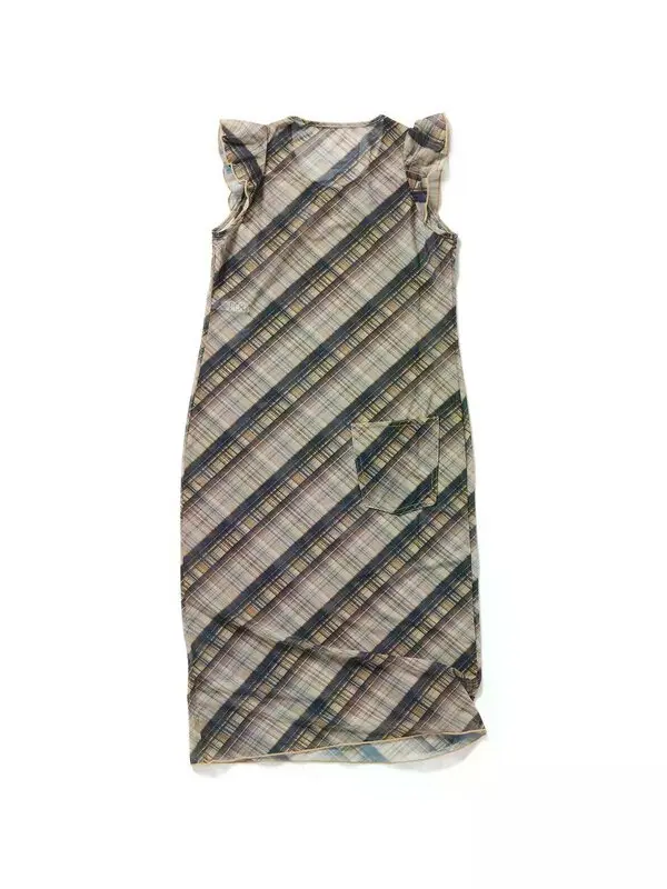 PERVERZE Check-print Ruffled Midi Dress