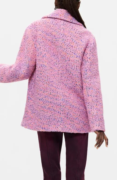 Desigual Multi-flecked Wool Blend Coat - Pink