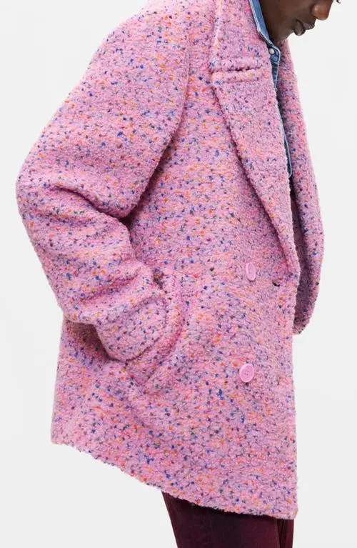 Desigual Multi-flecked Wool Blend Coat - Pink