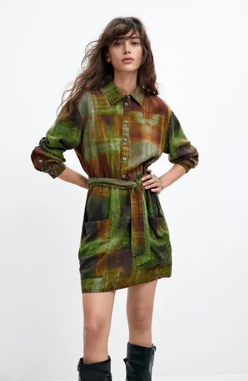 Desigual Tie Waist Shirtdress