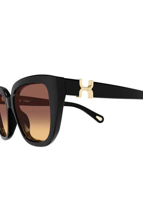 Chloé Ch0410s 53mm Polarized Gradient Cat Eye Sunglasses