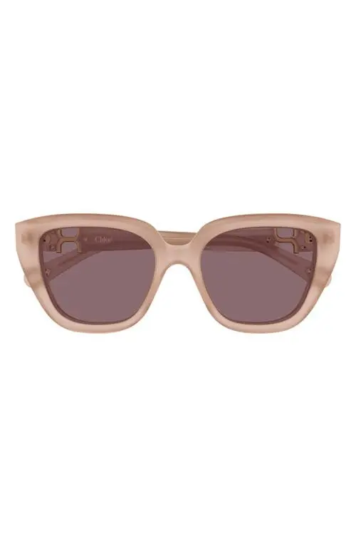 Chloé Ch0410s 53mm Polarized Gradient Cat Eye Sunglasses - Pink