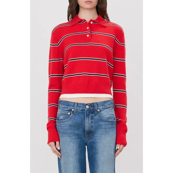 Eterne Barrett Cashmere Blend Polo Sweater