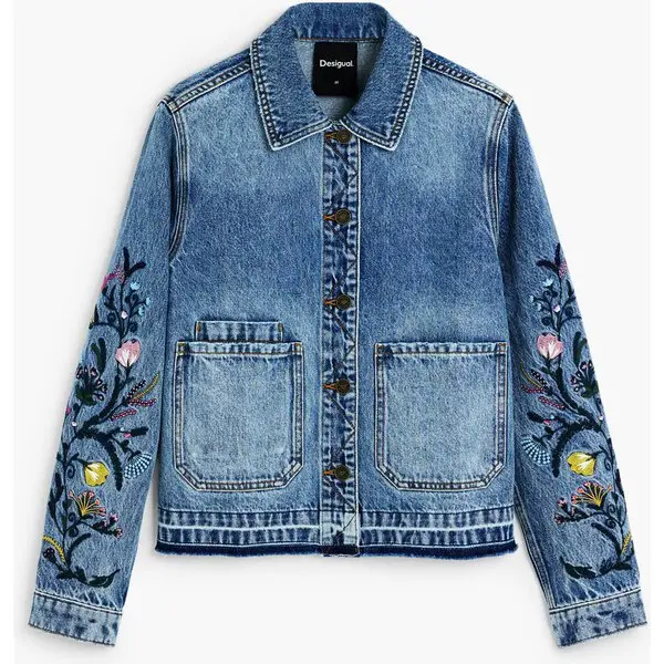 Desigual Embroidered Cotton Denim Jacket