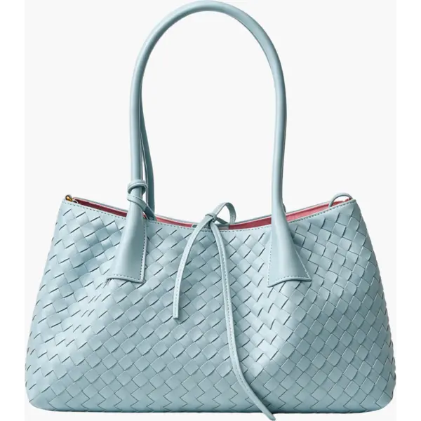 MODENAIRE Woven Double Handle Tote Bag