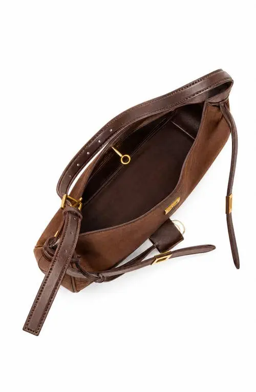 MODENAIRE Buckle Strap Crescent Shoulder Bag