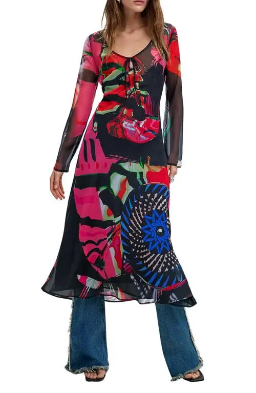 Desigual M. C. Lacroix Print Long Sleeve Dress