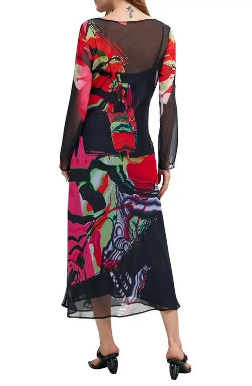 Desigual M. C. Lacroix Print Long Sleeve Dress