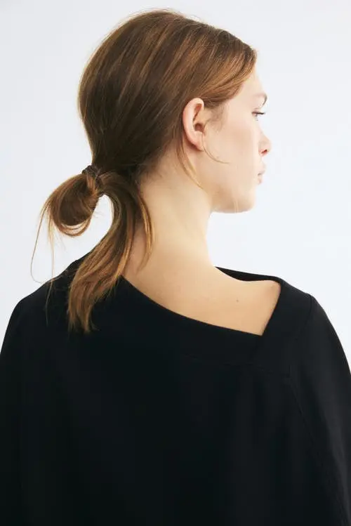 H&M Boat-neck Sweatshirt - Black