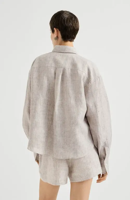 Brunello Cucinelli Sparkling Linen Shirt With Monili