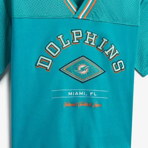 OFF SEASON Miami Dolphins Lace-back V-neck T-shirt