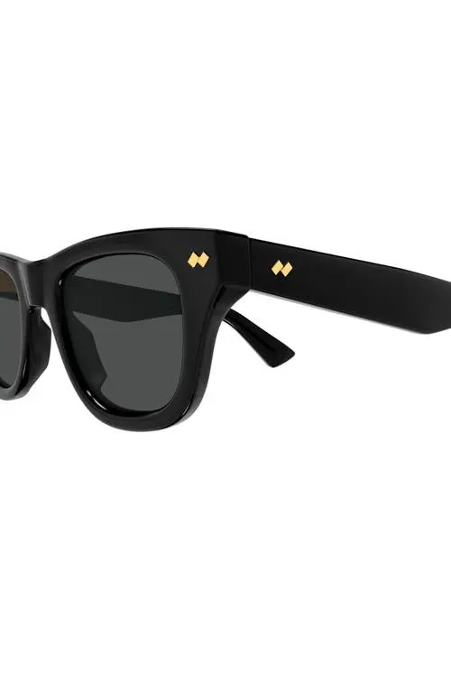 Bottega Veneta Bv1486s 48mm Polarized Gradient Rectangular Sunglasses - Black