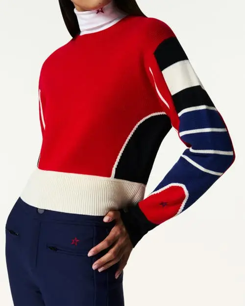 Perfect Moment Merino Wool Racer Sweater