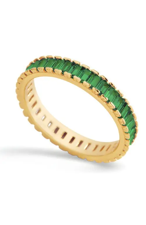 MINT & LILY Baguette Birthstone Eternity Band - May Emerald