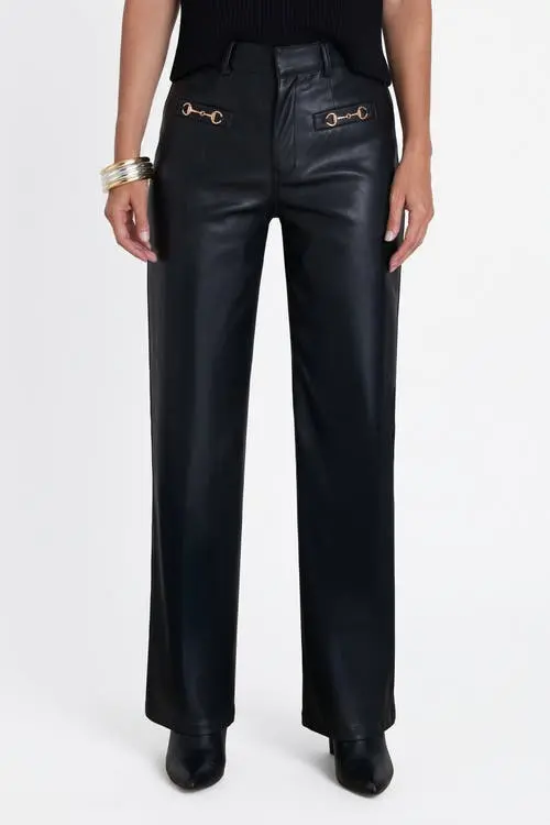 THE NOLI SHOP Iman Leather Horsebit Pant