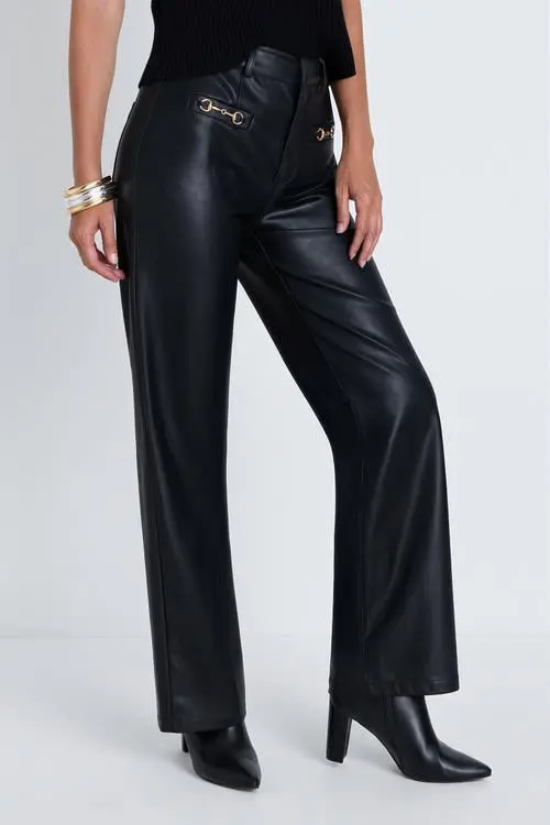THE NOLI SHOP Iman Leather Horsebit Pant