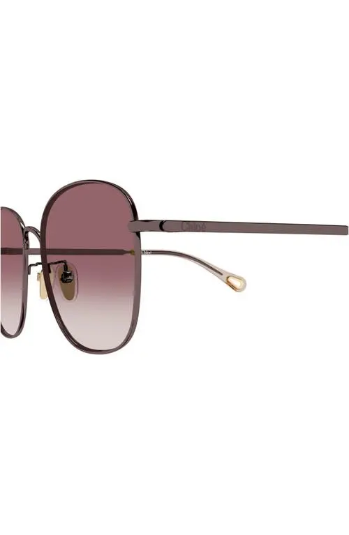 Chloé Ch0407sk 59mm Gradient Polarized Round Sunglasses - Brown