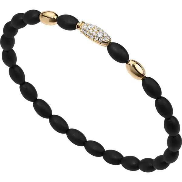 EDEN PRESLEY In The Black Glitter Flex 14k Gold Bangle - Diamond