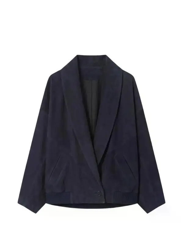 Co Suede Wrap Jacket - Blue
