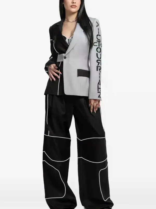 VICTOURRIAHZ Reflective-piping Tailored Jacket