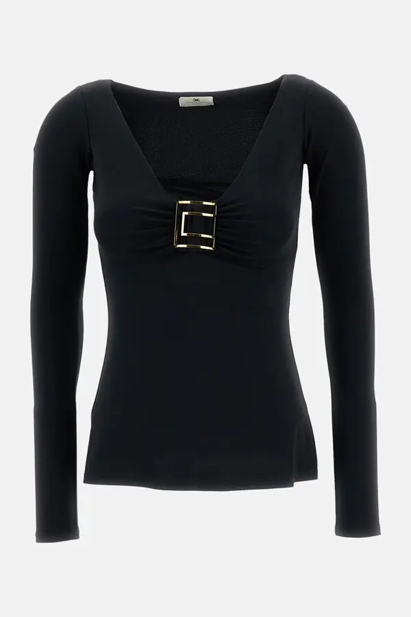 Elisabetta Franchi Maglia A Coste Con Logo