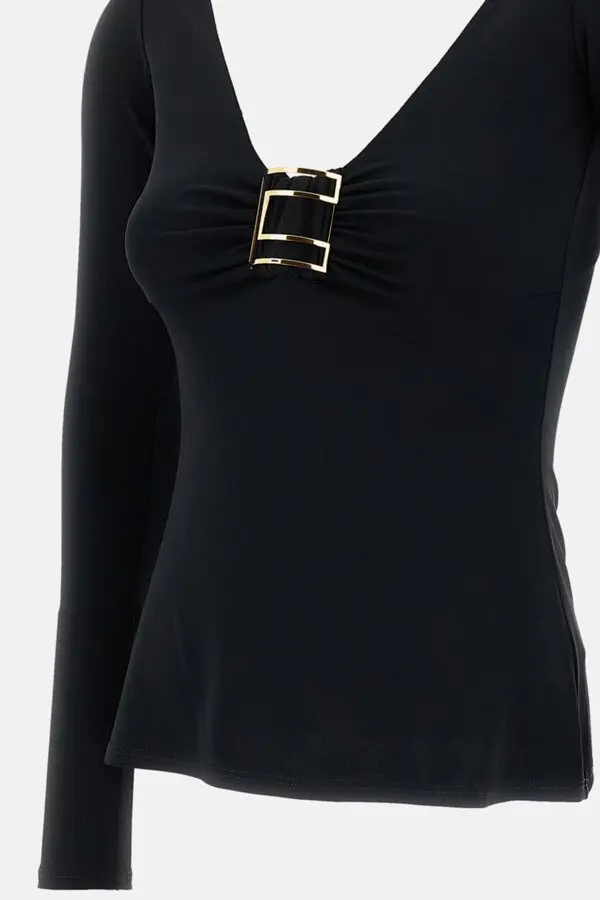 Elisabetta Franchi Maglia A Coste Con Logo