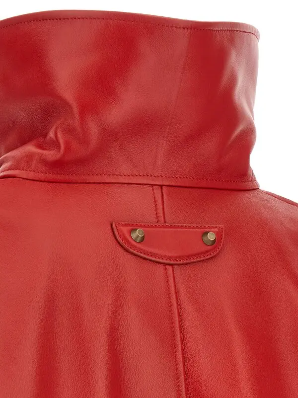 Balenciaga Leather 'arrotondato' Bomber Jacket