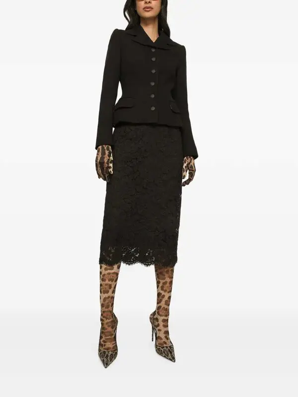 Dolce & Gabbana Dna Midi Skirt With Scalloped Hem