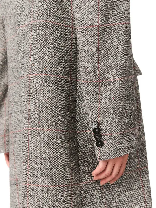 Stella McCartney Double-breasted Coat In Speckled Wool