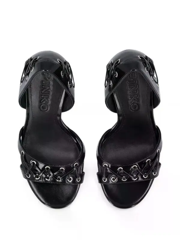 Pinko Lace-up Leather Sandals
