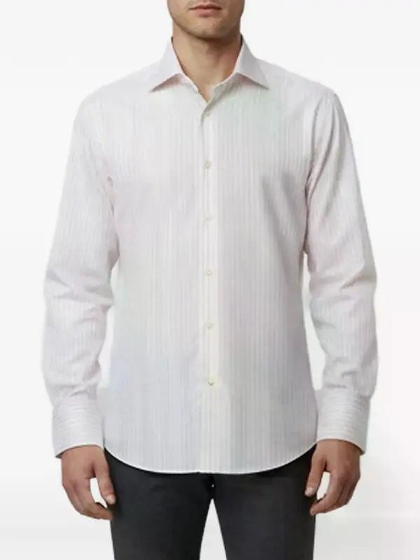 Ermenegildo Zegna Striped Cotton Shirt - Pink